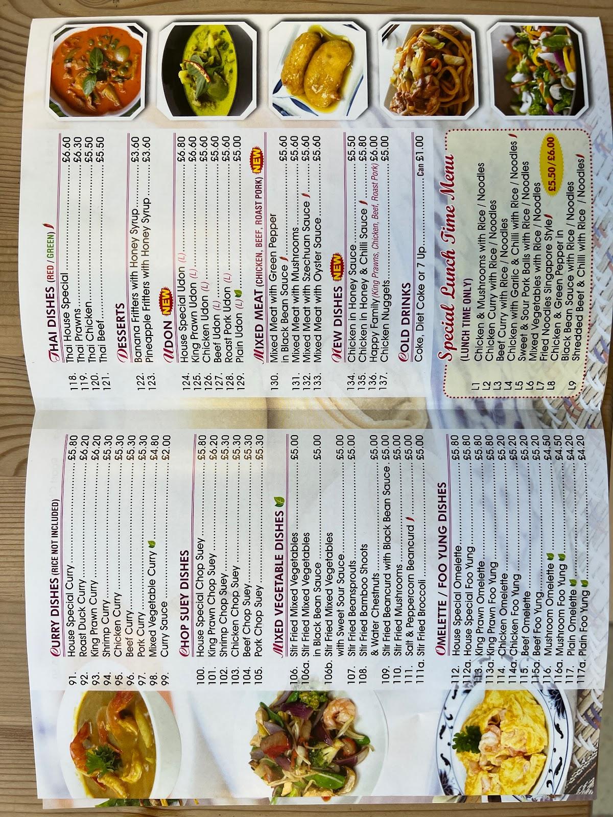 Menu at Golden Palace fast food, Dorking