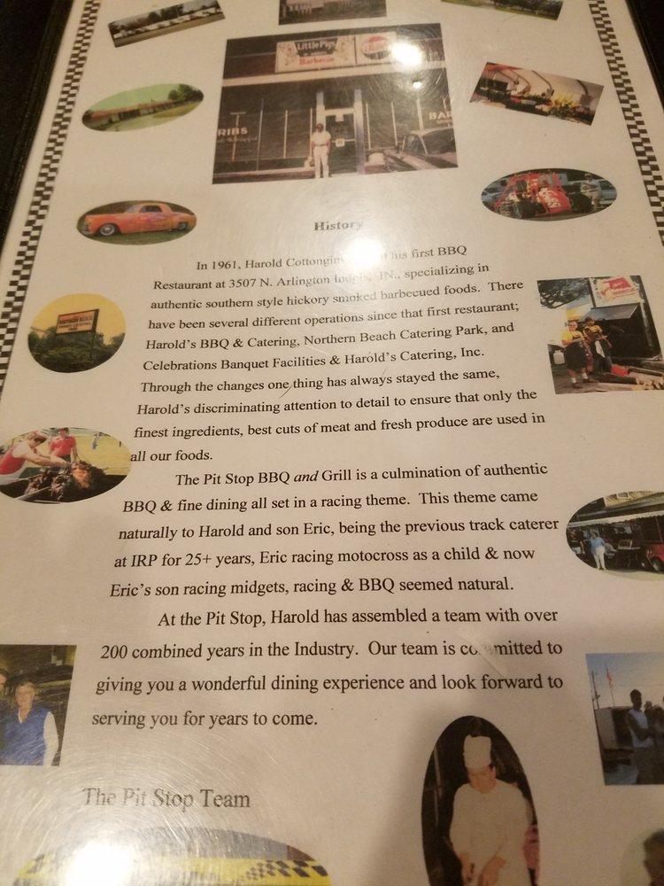 Menu at Pit Stop BBQ & Grill, Brownsburg