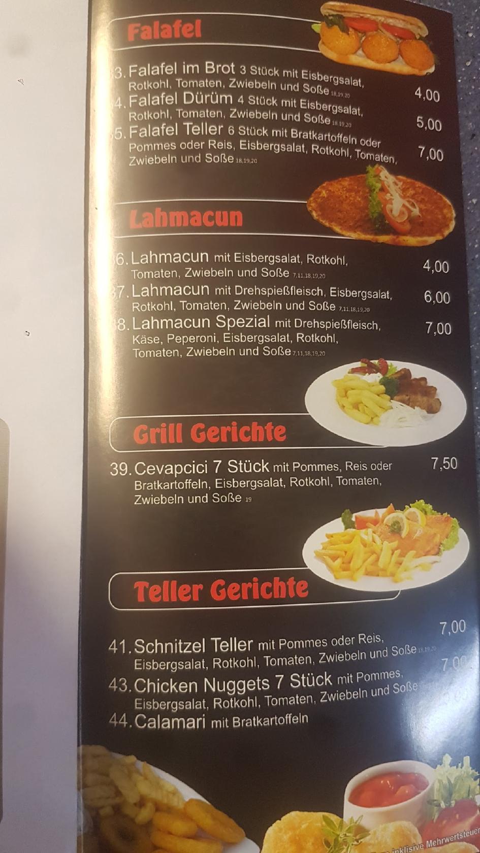 Speisekarte von Stadt Döner restaurant, Bad Kissingen