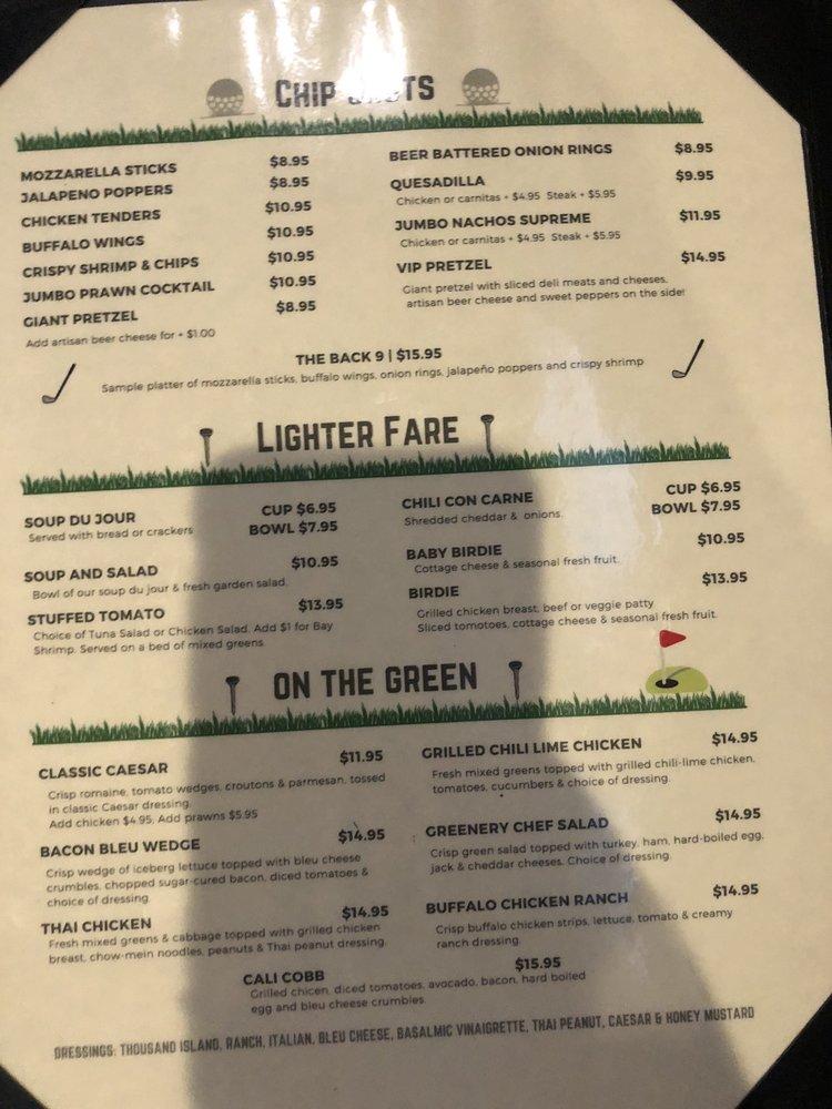 Menu at The Greenery Restaurant & Sports Bar, Walnut Creek