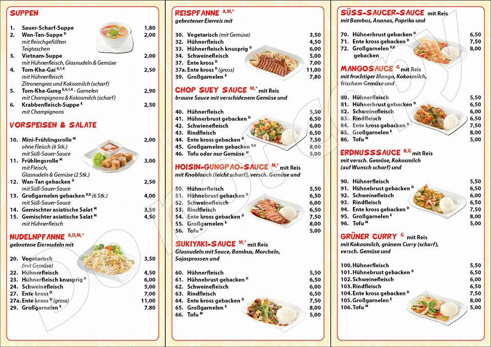 Speisekarte von Vietnam Bistro restaurant, Templin