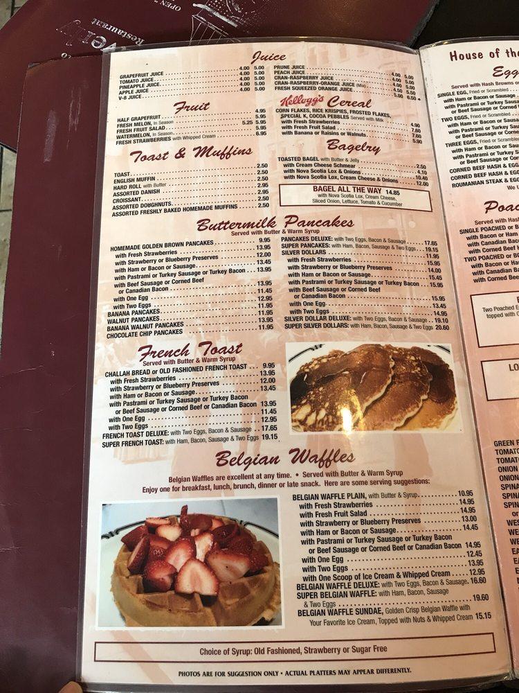 Menu at Waverly Diner restaurant, New York City