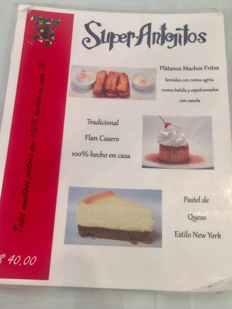 Menu at Super Antojitos restaurant, Tijuana, P.º de los Héroes No. 96