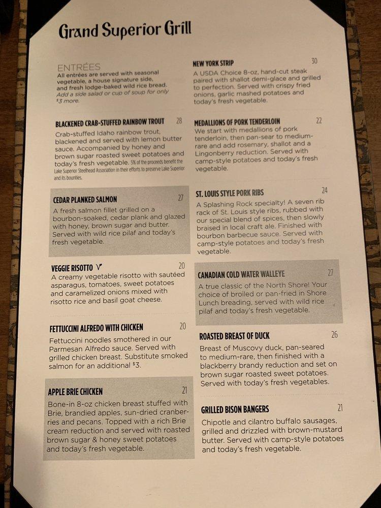 Menu at Grand Superior Grill pub & bar, Knife River, MN-61