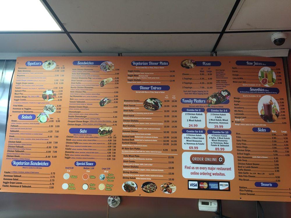Menu at HELLO SHAWARMA RESTAURANT, Hamtramck