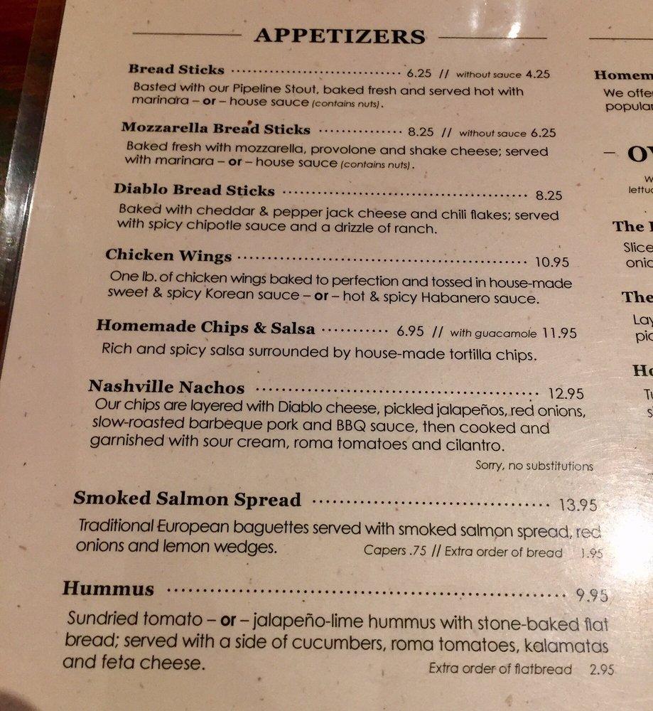 Menu at Moose's Tooth Pub & Pizzeria, Anchorage