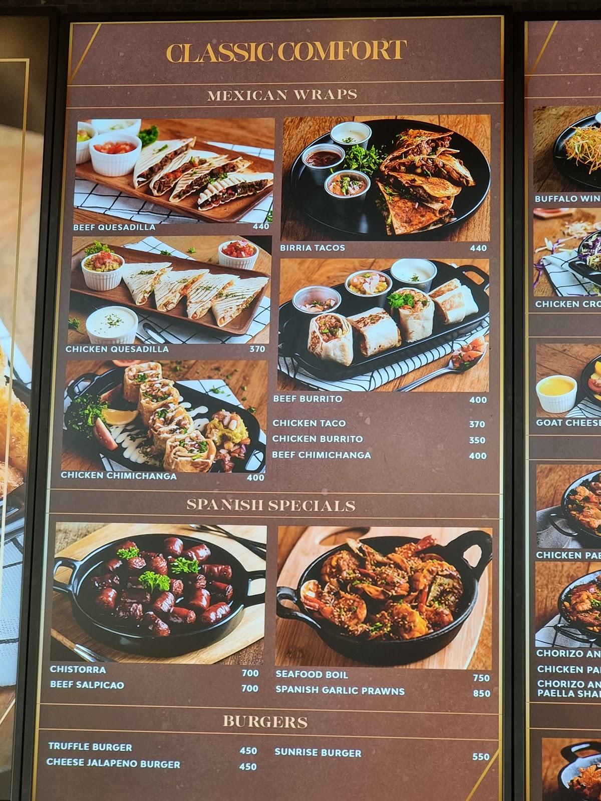 Menu at The Rooftop pub & bar, Bacoor
