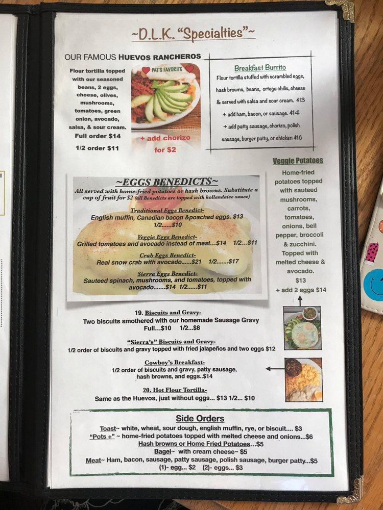 Menu at Donner Lake Kitchen restaurant, Truckee, Donner Pass Rd