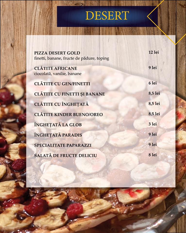 Menu at Pizzeria Paparazzi, Beclean