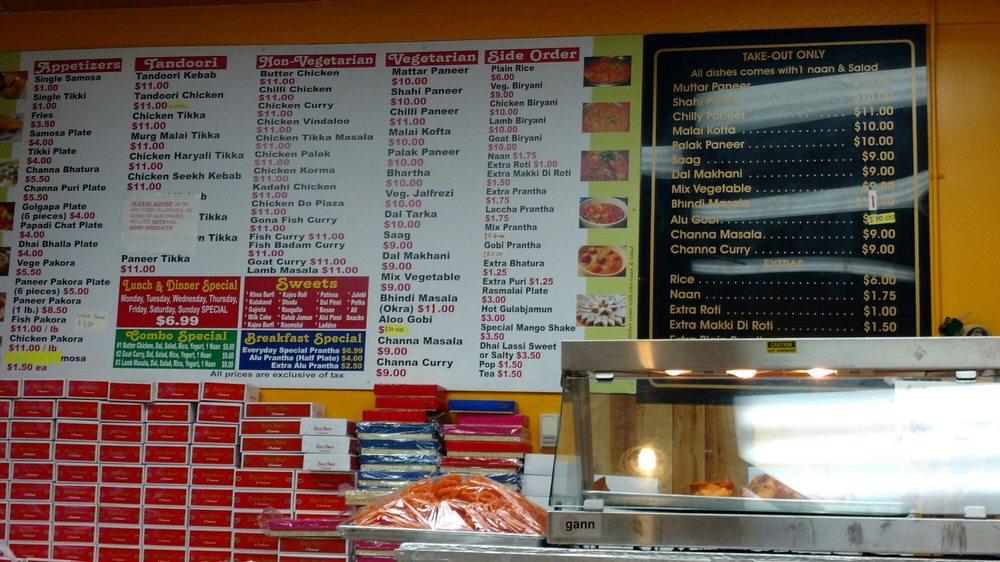 Menu at Agra Sweets desserts, Burnaby
