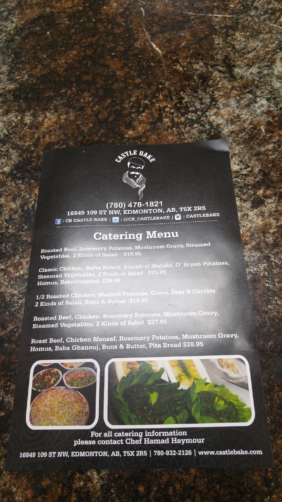 Menu at Castle Bake Pita pizzeria, Edmonton, 109 St NW