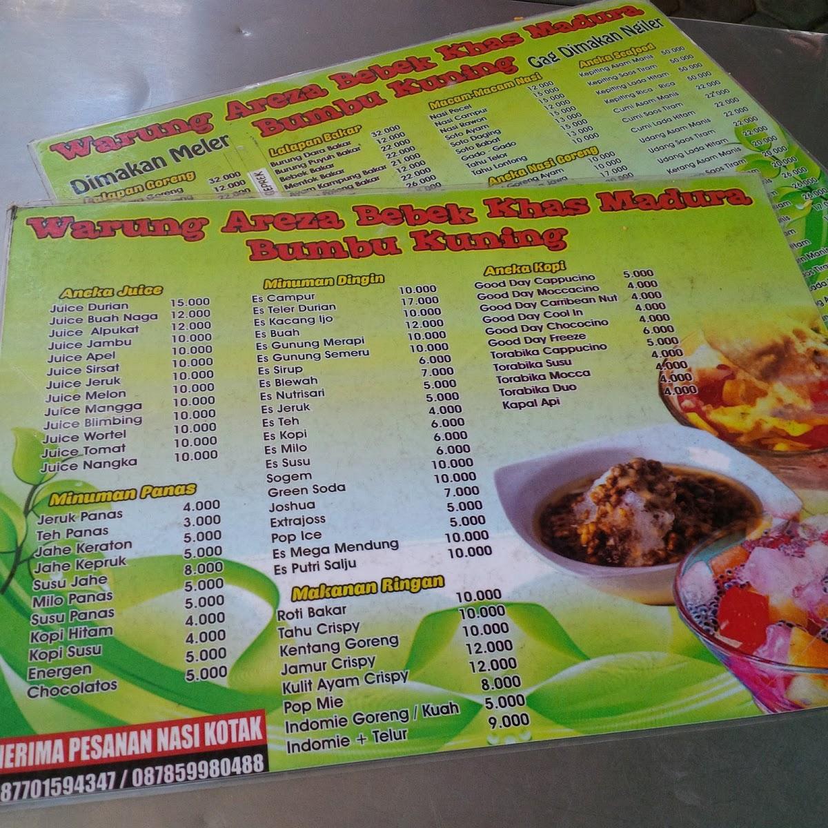 Menu at Kuliner rawon stasiun restaurant, Malang