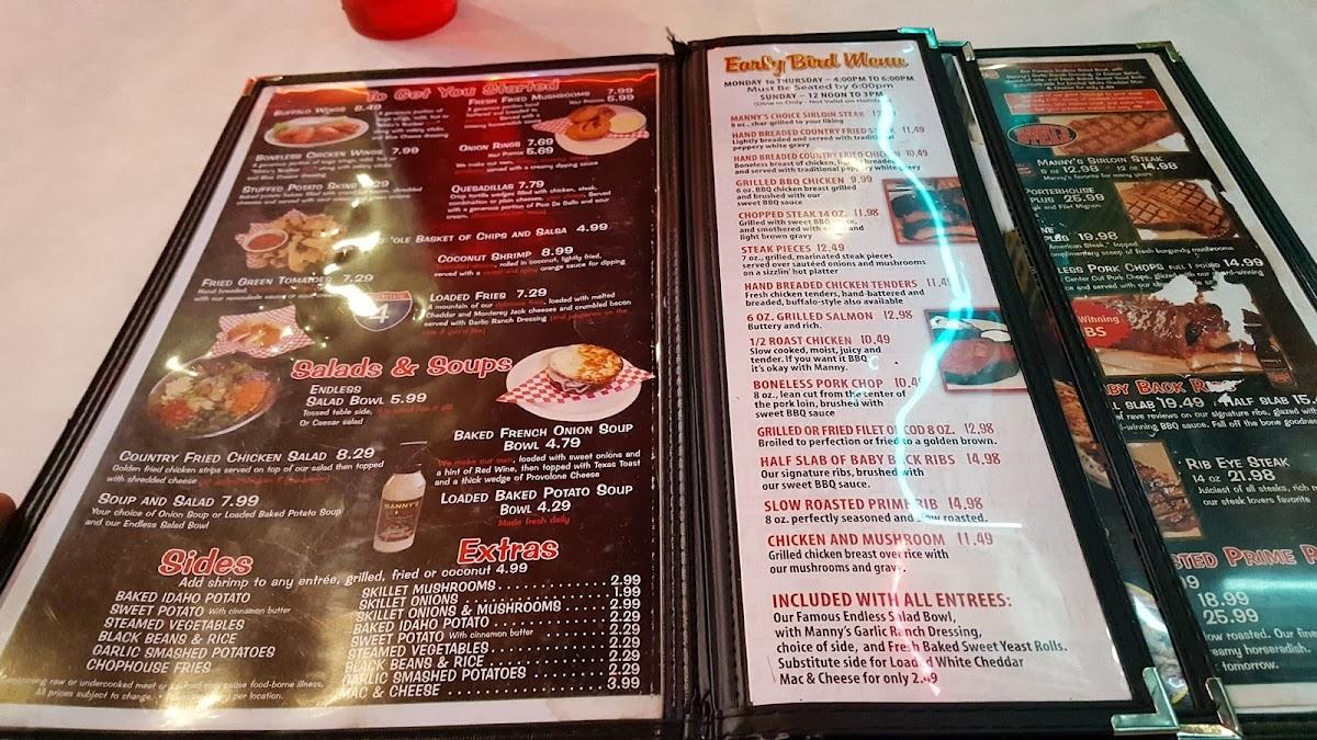 Menu at Manny's Original Chophouse- Haines City steakhouse, Haines City ...
