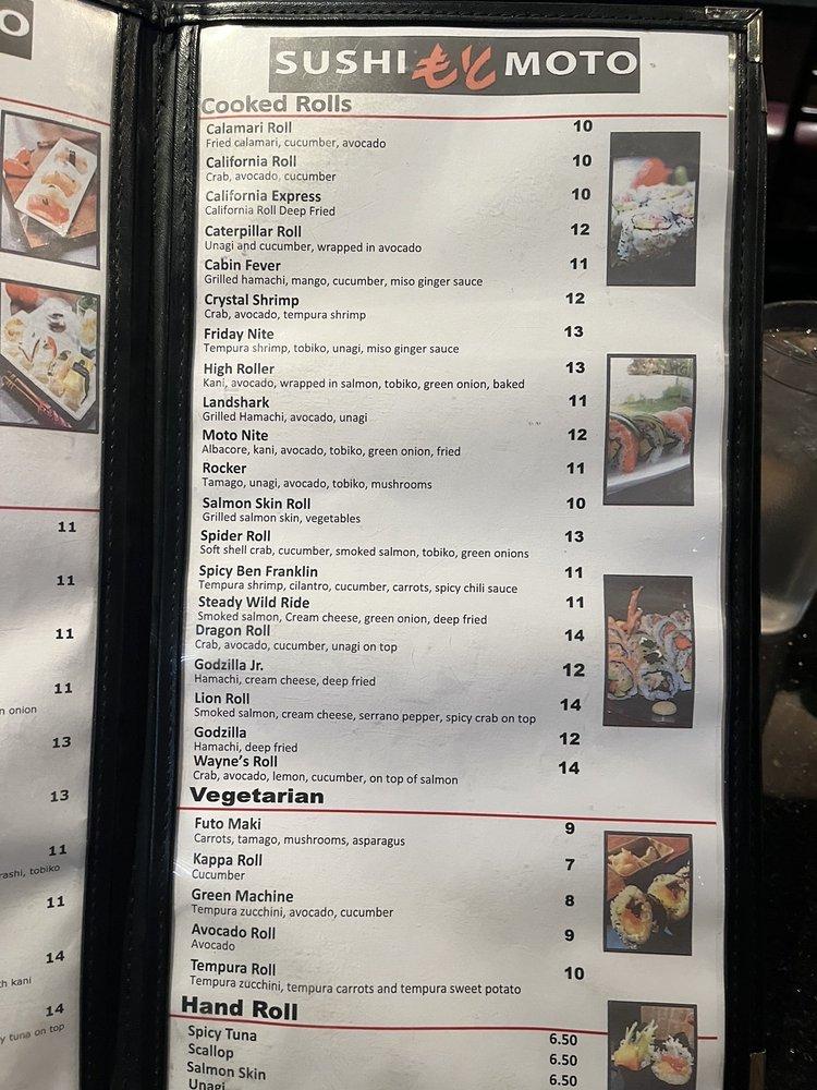 Menu at Sushi Moto restaurant, Fernley, US Hwy 95A Ste #1