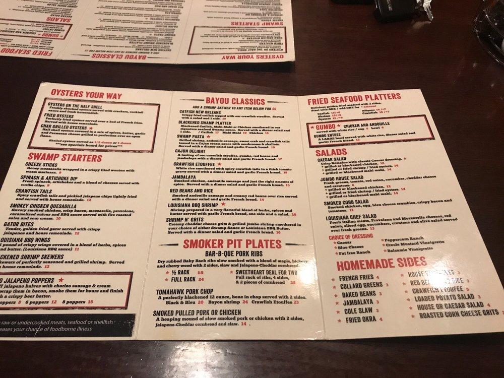 Menu at Swampwater Grill BBQ, Cincinnati