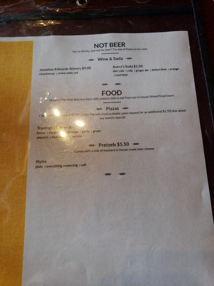 Menu at Five Churches Brewing pub & bar, New Britain
