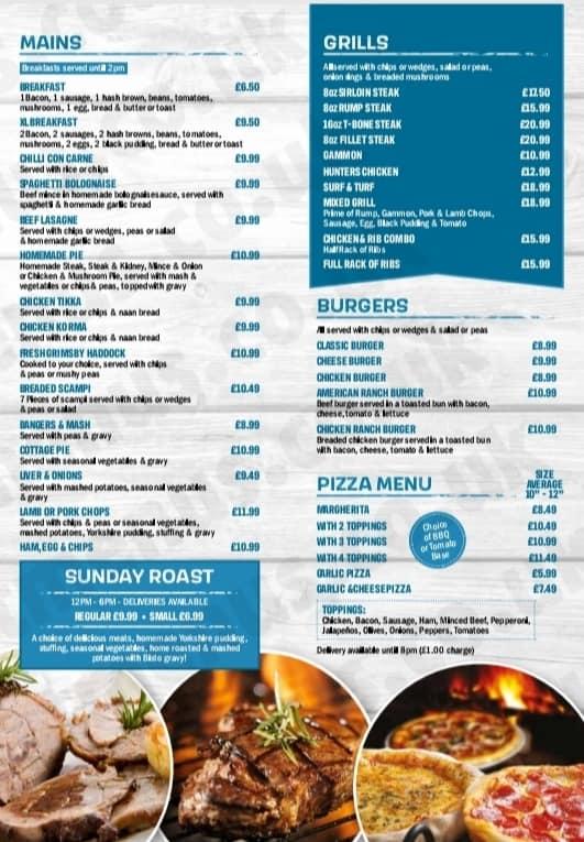 Menu at Seashells pub & bar, Sutton on Sea