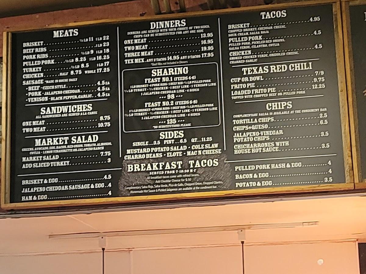 Menu at The Pit Room BBQ, Houston