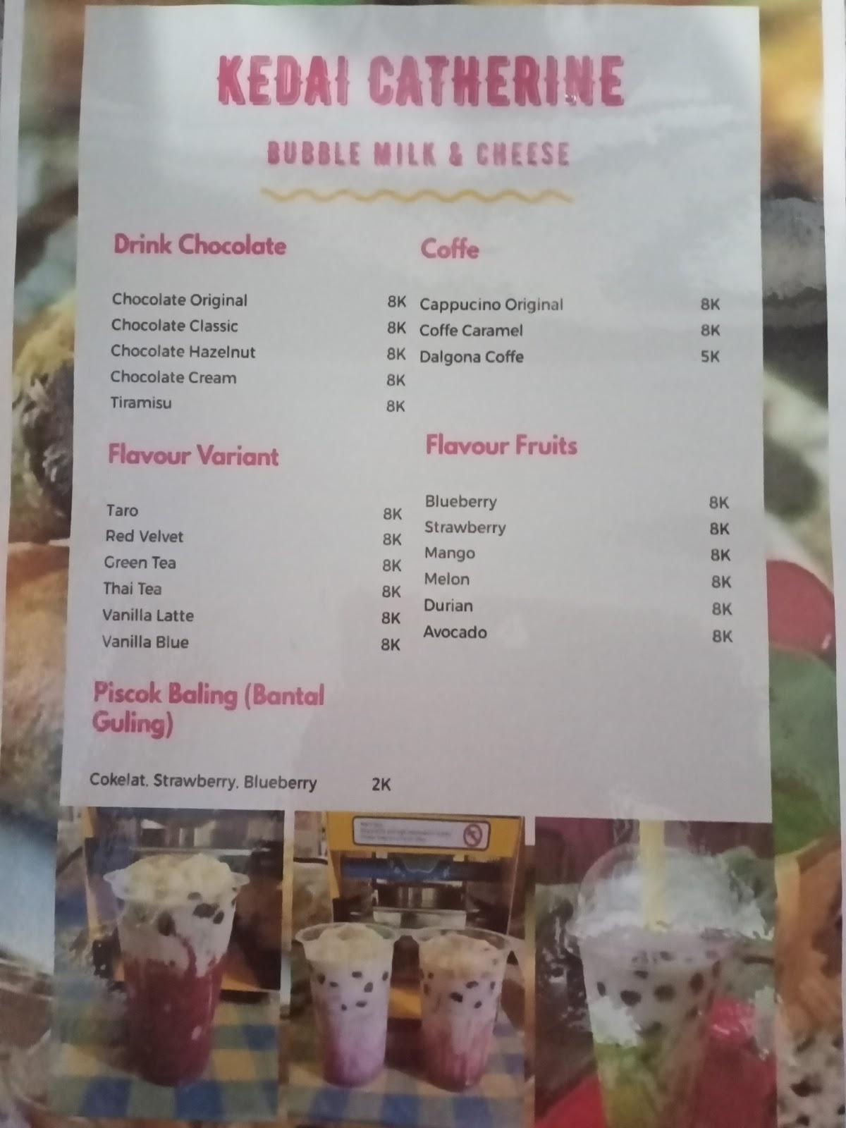Menu at Kedai Catherine cafe, Sumber
