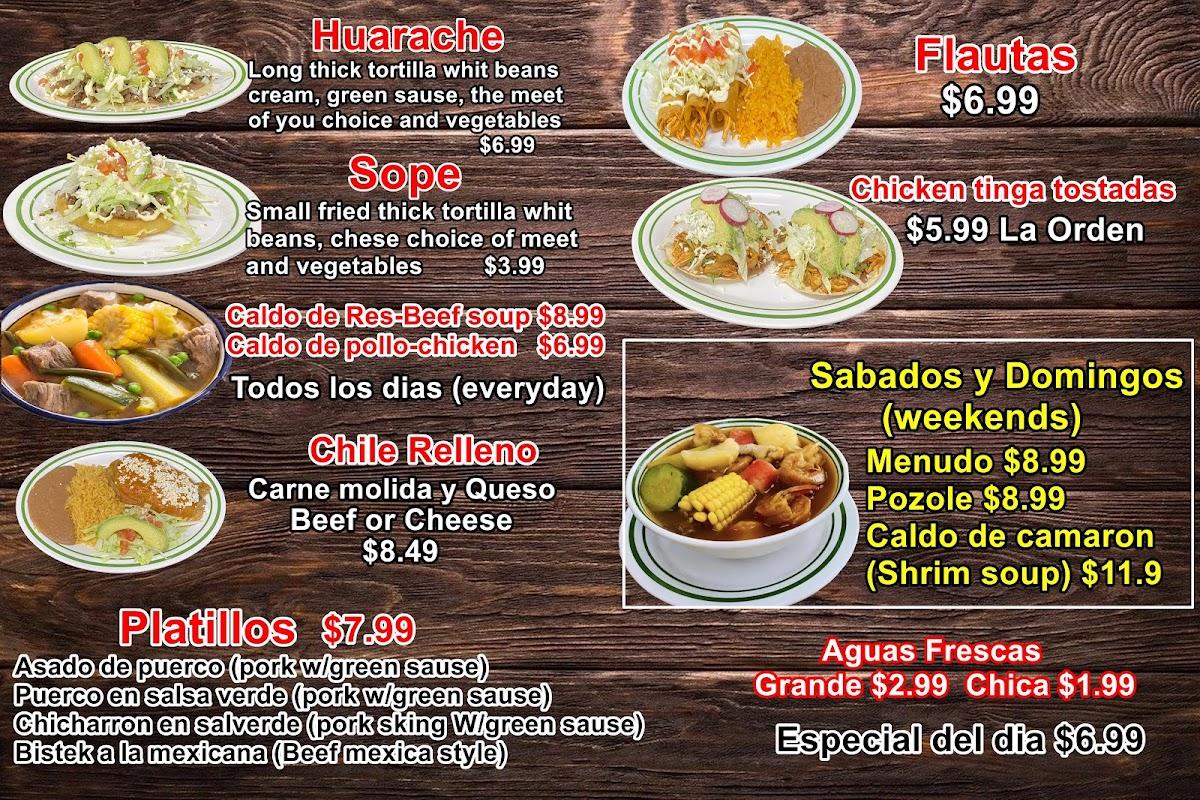 Menu at Mama Vicky's Pupusas y Mas restaurant, Plano