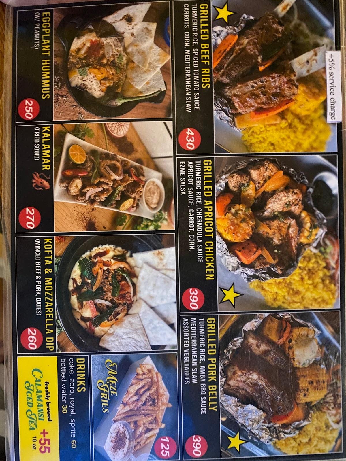 Menu at Meze Wrap restaurant, Malay