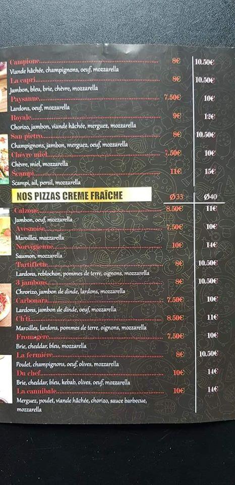 Menu au Pizzeria La Condéenne, Condé-sur-l'Escaut