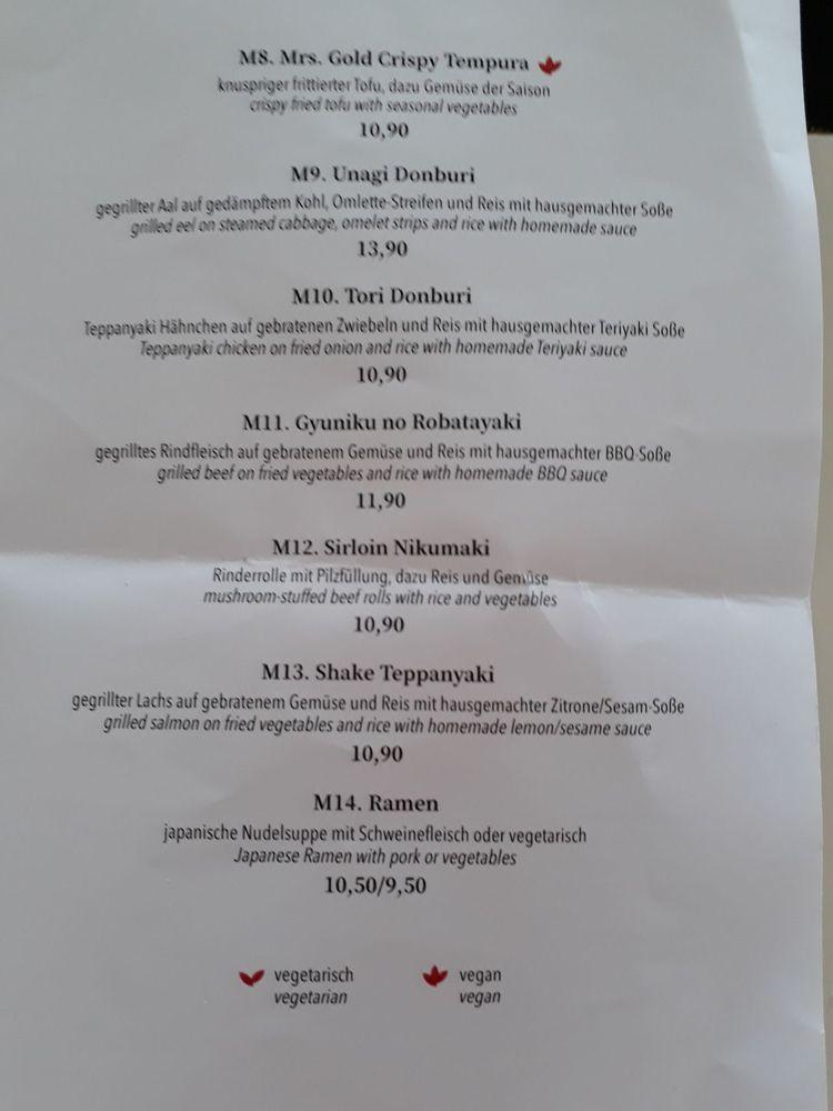 Speisekarte von Senju Restaurant, Mannheim
