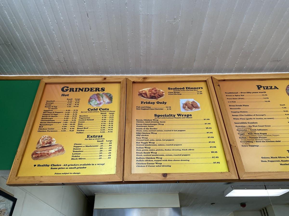 Menu at The Pizza Lady pizzeria, Westerly
