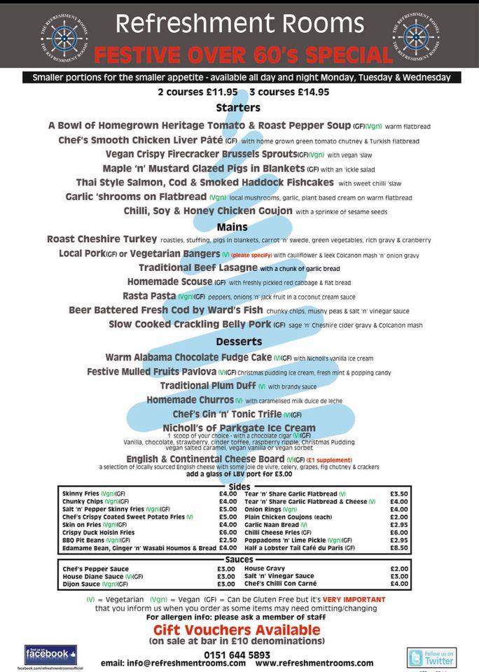 Menu at The Refreshment Rooms pub & bar, Birkenhead