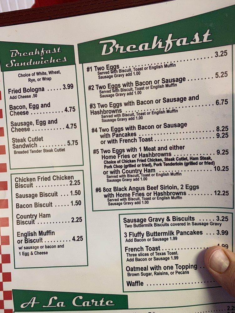Menu at Hillview Family Diner restaurant, Louisville