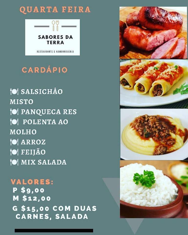 Menu at Sabores da Terra restaurant, Venâncio Aires
