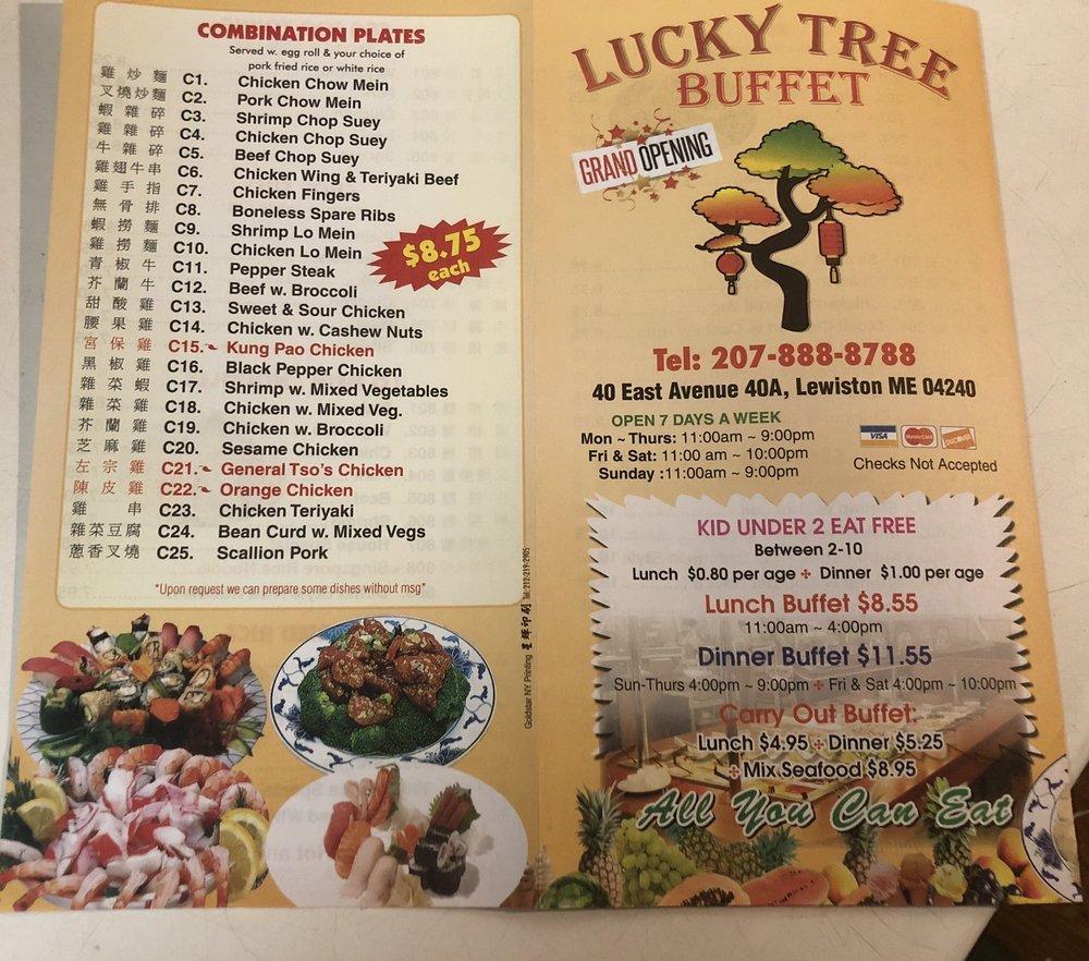 Menu at Lucky Tree Restaurant, Lewiston, 40 East Ave