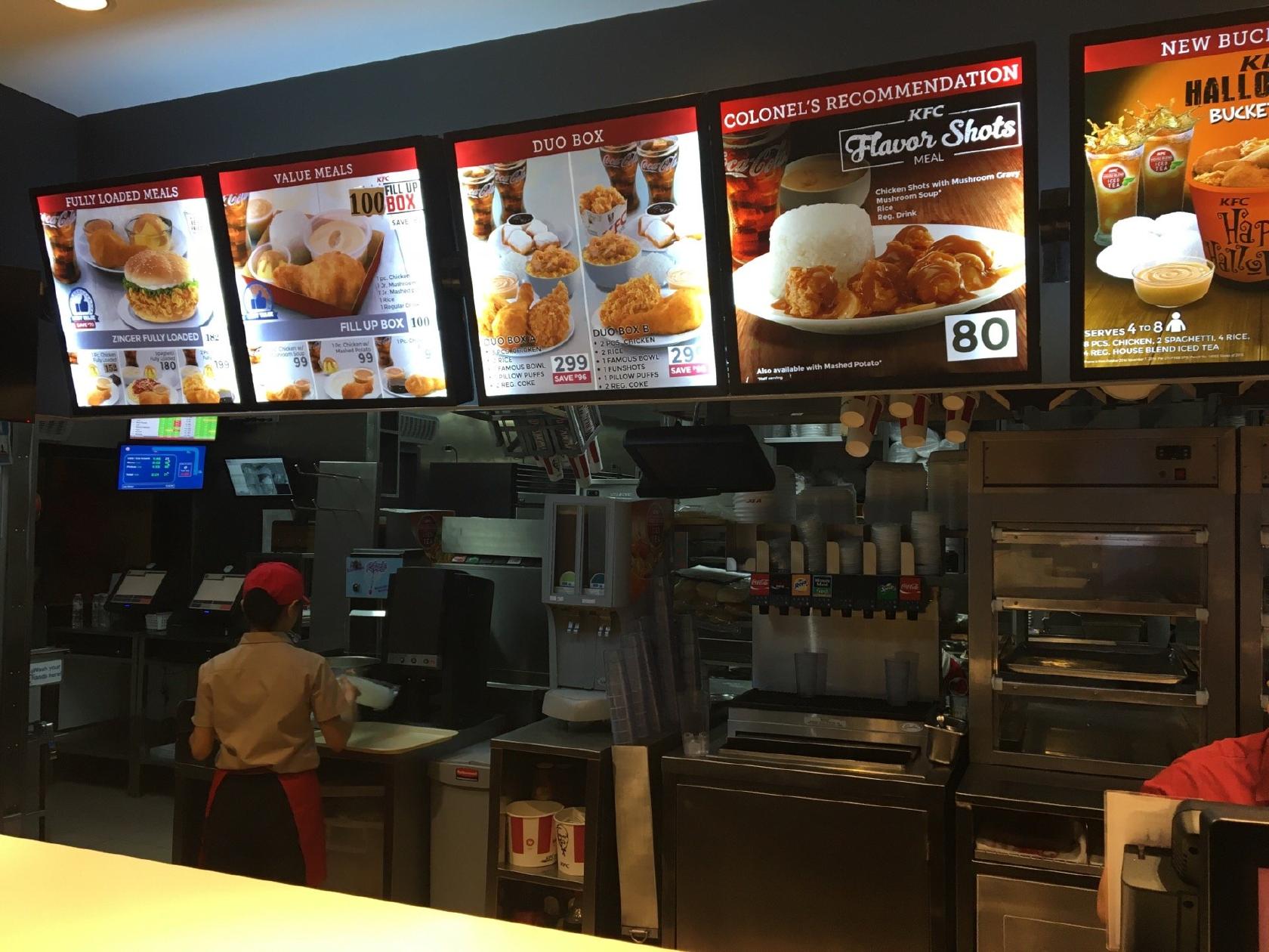 Menu at KFC restaurant, Cebu City, F. Cabahug St