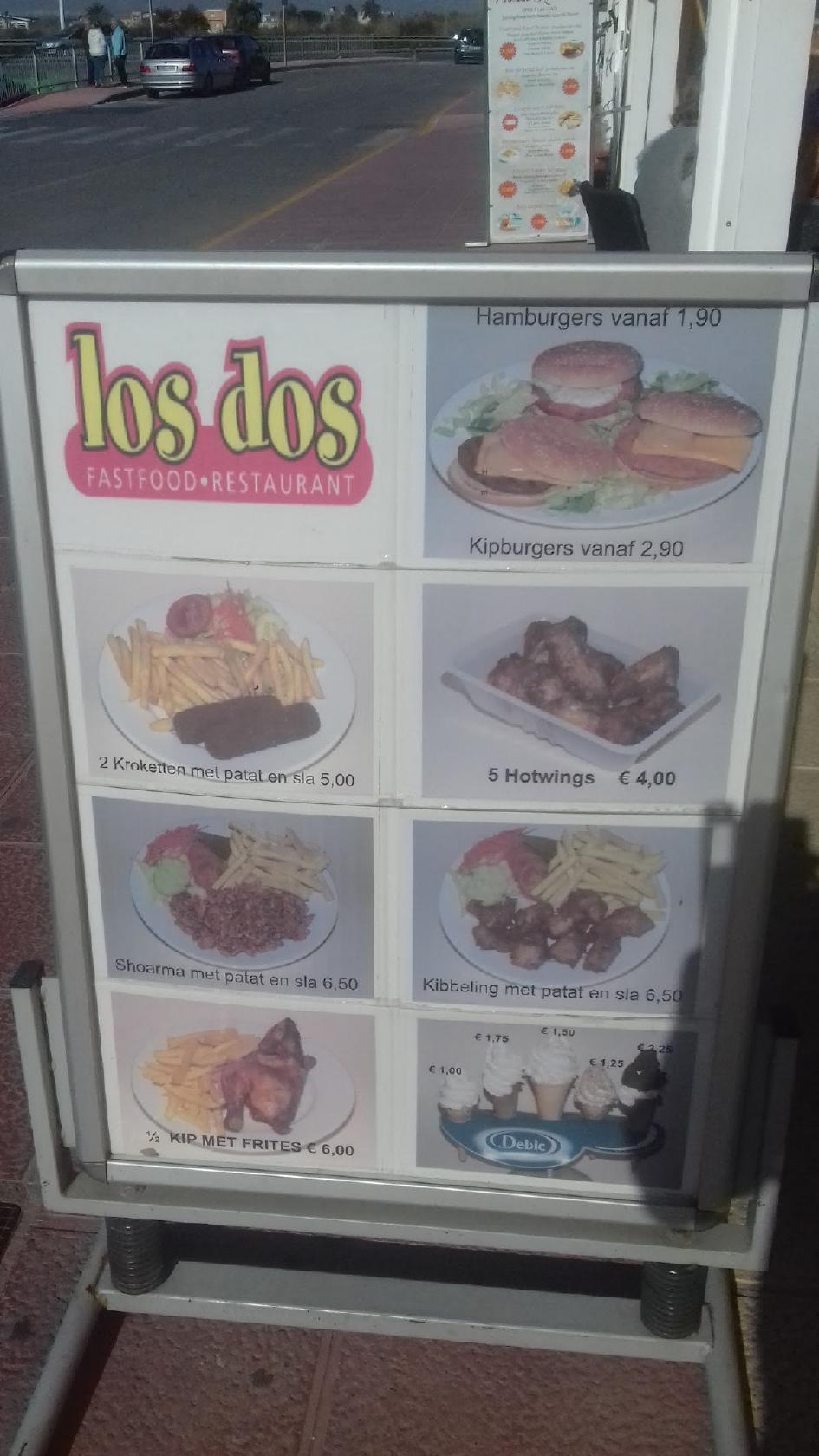 Menu at Snackbar Los Dos S.L., Benijófar