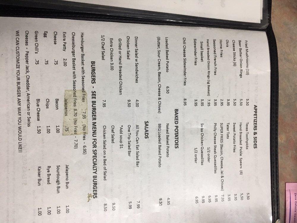 Menu at Mae's Meat Market restaurant, Eastland