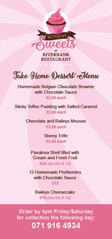 Menu at Riverbank Restaurant, Dromahair, The Clubhouse Bar
