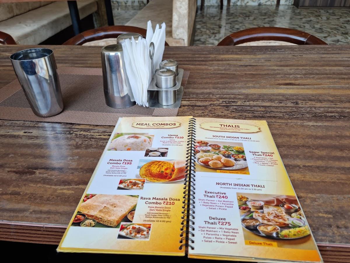 Menu at Sagar Ratna, Vrindavan
