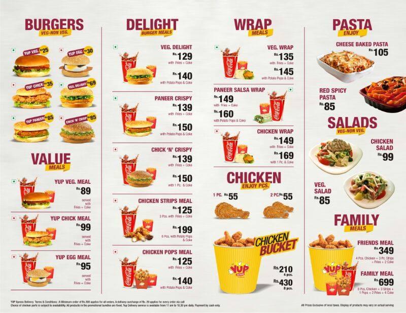 Menu at Yup Foods, Candolim