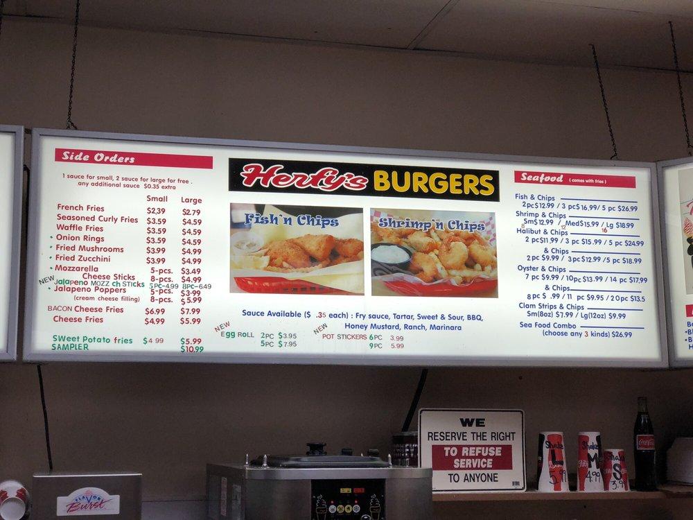 Menu at Herfy's Burger restaurant, Orting, 211 Washington Ave N