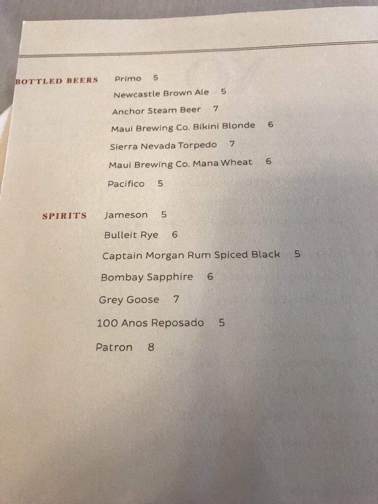 Menu at Restaurant XO, Honolulu