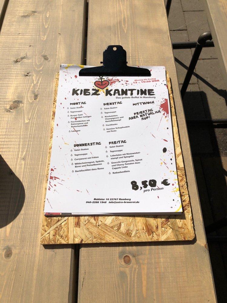 Menu at Astra St. Pauli Brauerei restaurant, Hamburg