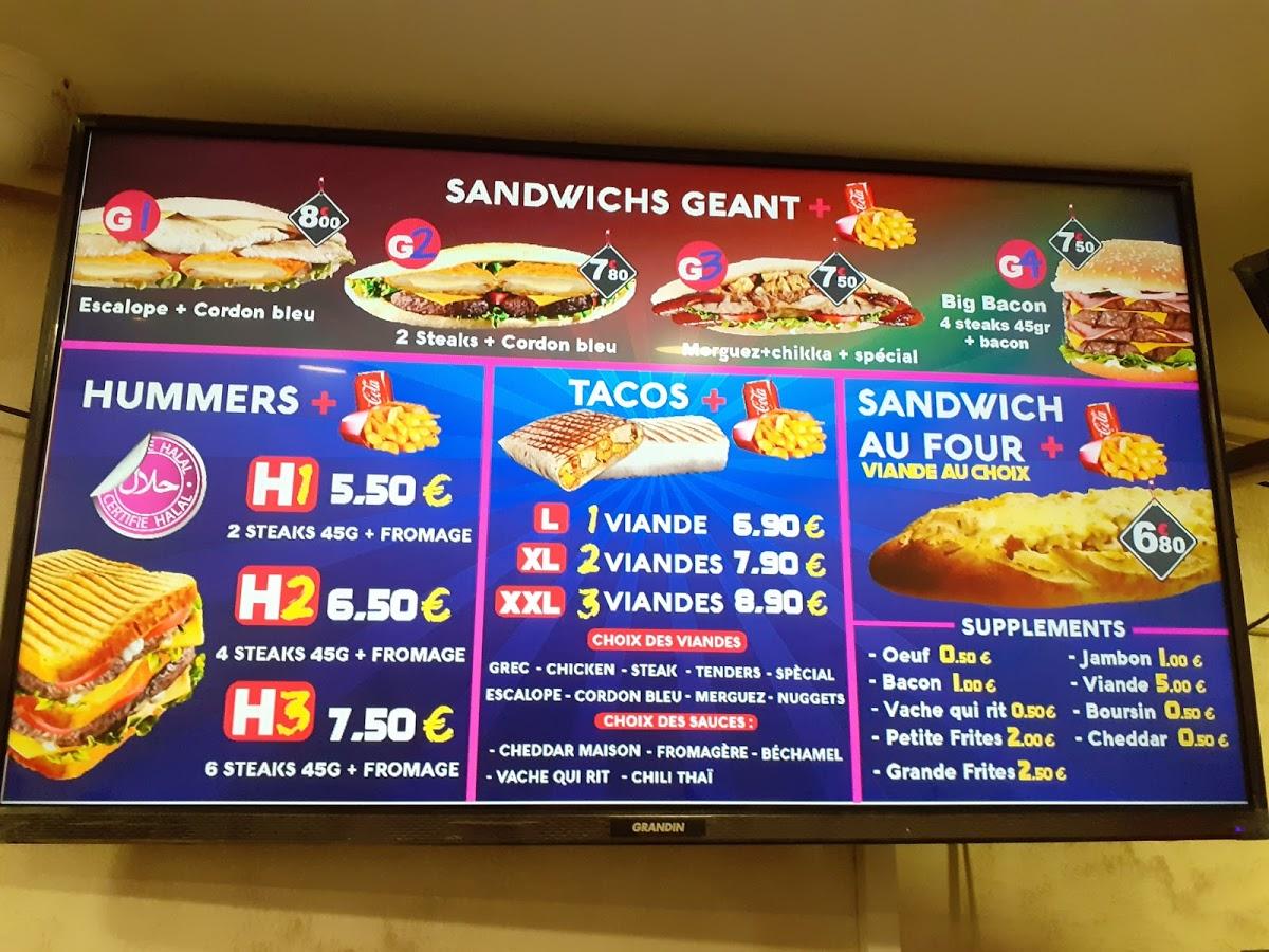 Carta del restaurante Le Prince Food, Sevran