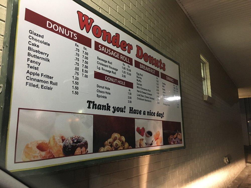 Menu at Wonder Donut restaurant, Fort Worth