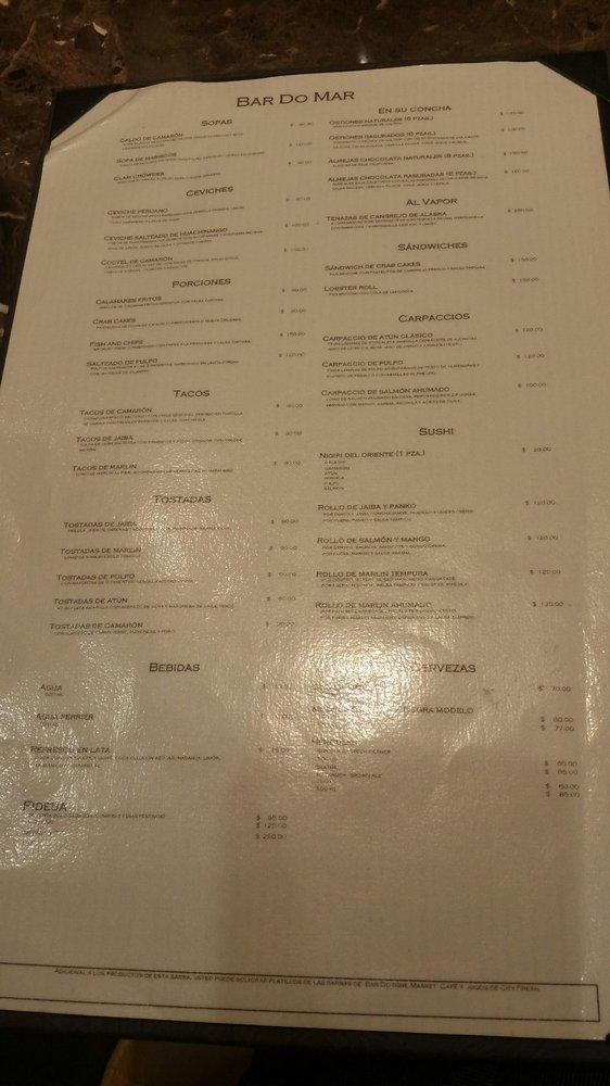 Menu at Café City Market, Guadalajara
