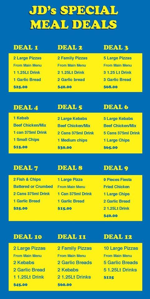 Menu at JD's Kebabs Chicken Pizza fast food, Wagga Wagga