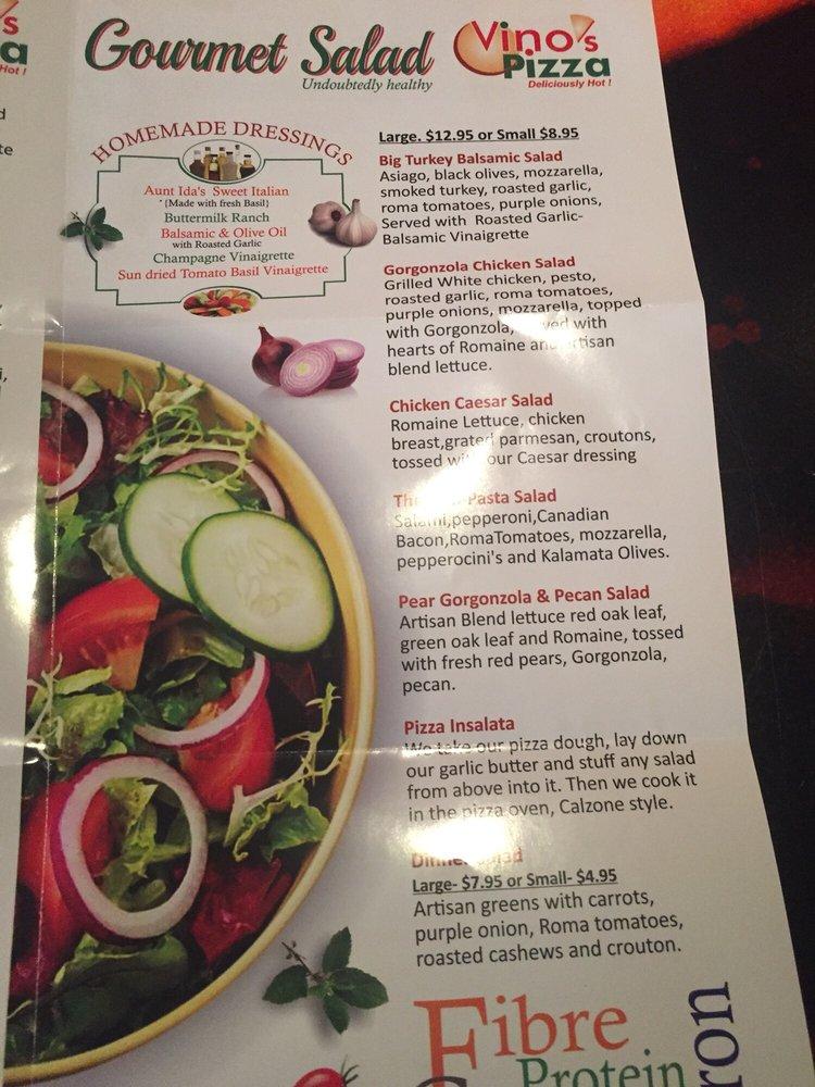 Menu at Vino's Pizza pub & bar, Carson City
