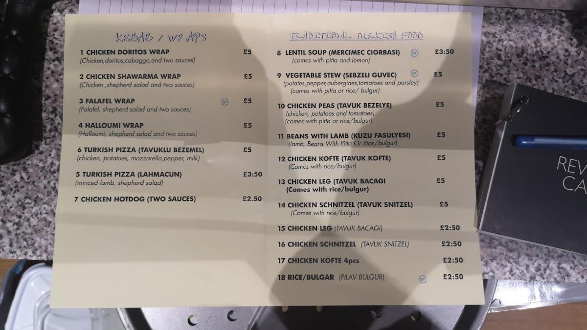 Menu at Ash restaurant, London