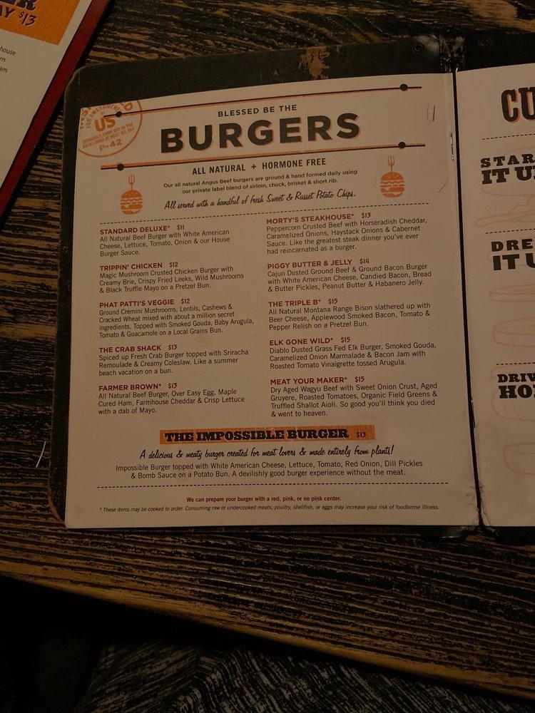 Menu at Burgatory pub & bar, Robinson Township