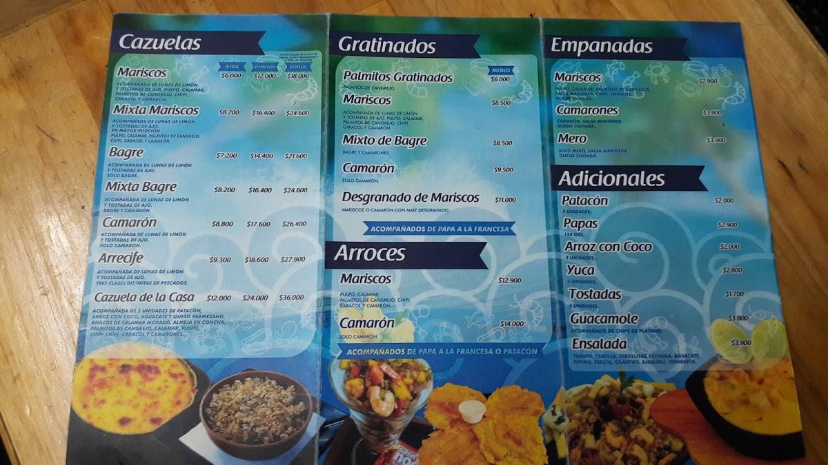 Carta del restaurante Casa Mar, Bucaramanga