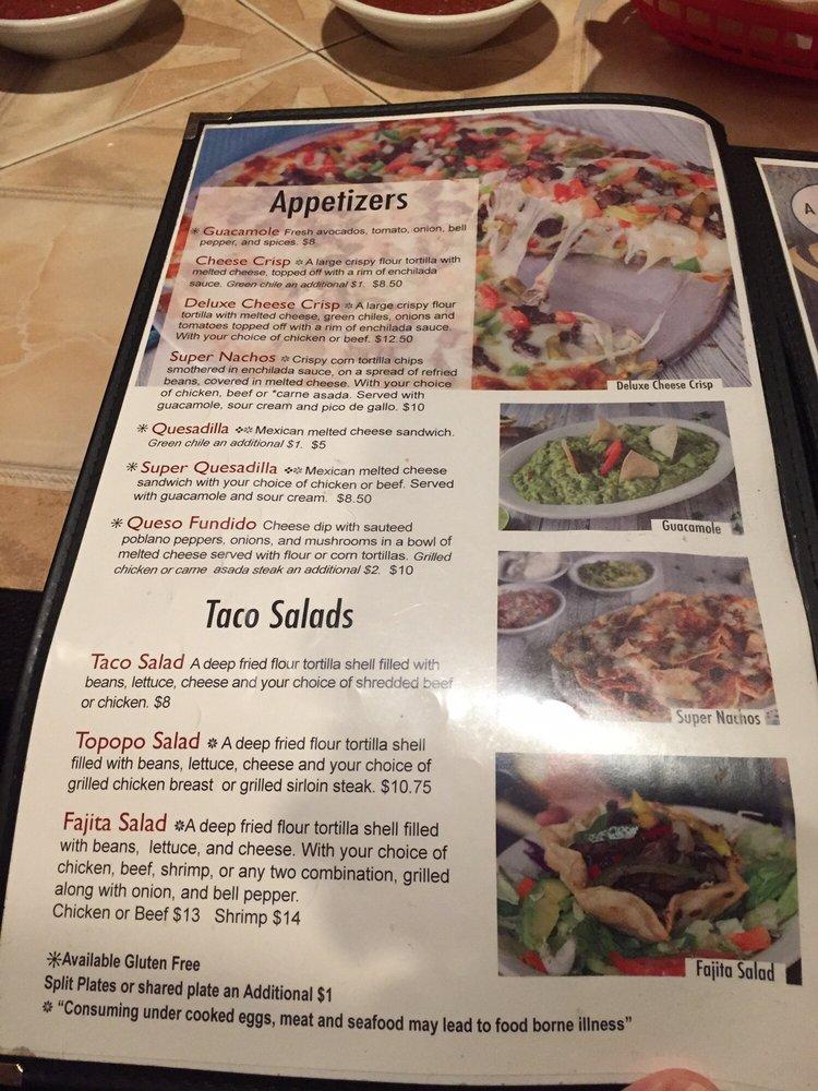 Menu at El Patio Mexican Restaurant, Sahuarita, 100 W Duval Mine Rd